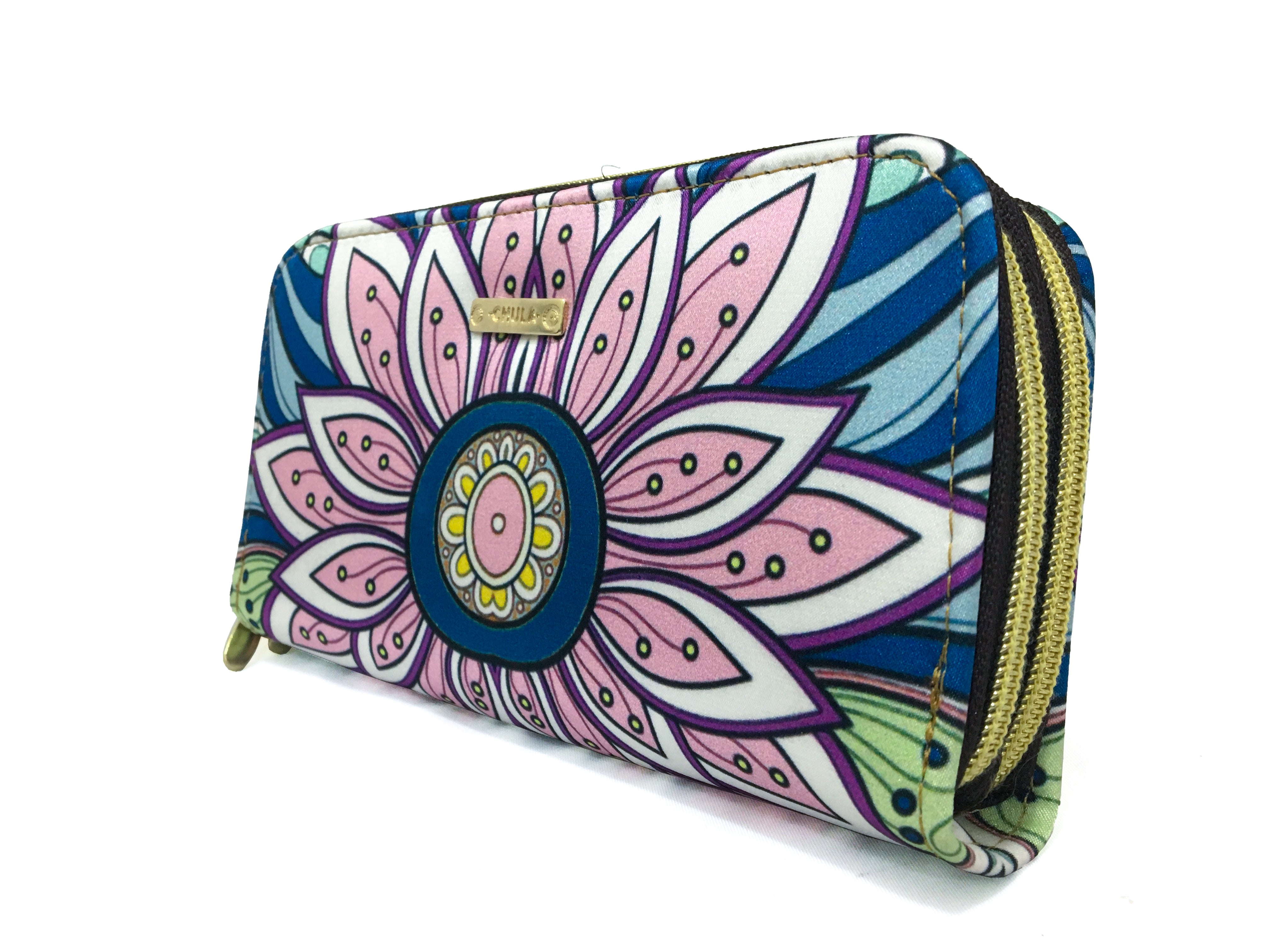 Billetera Doble Cierre Love Flower – Chula Tulum